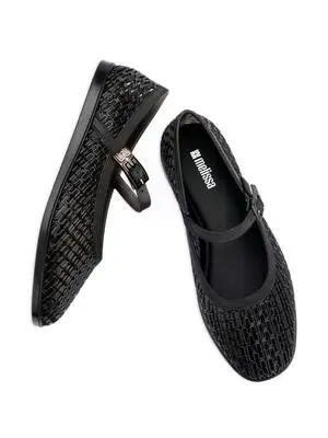 Melissa Harper Buckle-strap Ballet Flats - Black