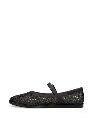 Melissa Harper Buckle-strap Ballet Flats - Black