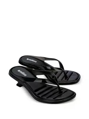 Melissa Thong Kitten-heel Sandals - Black