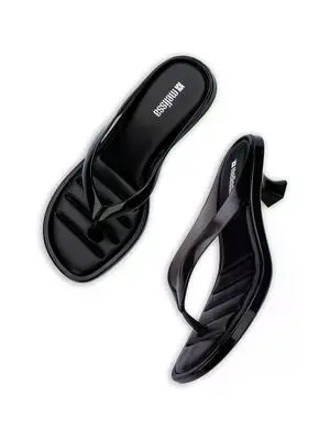 Melissa Thong Kitten-heel Sandals - Black