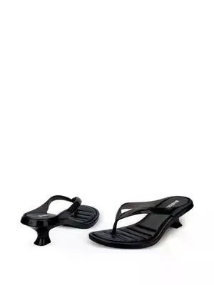 Melissa Thong Kitten-heel Sandals - Black