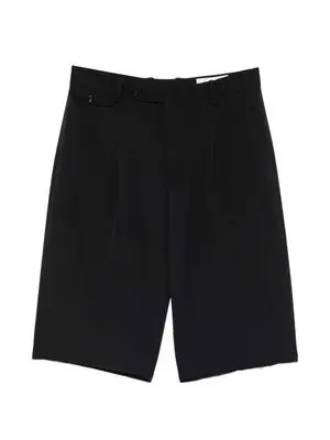 TONYWACK Pleated Frayed Tailored Shorts