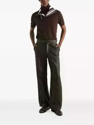 Dolce & Gabbana Woven Nappa Leather Trousers