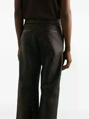 Dolce & Gabbana Woven Nappa Leather Trousers