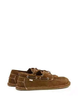 AMI Paris Suede Lace-up Boat Shoes