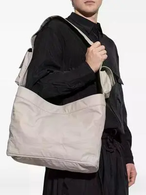 Y3 Newspaper Pocket Detail Tote Bag - Neutrals