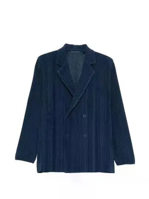 Issey Miyake Pleated Double-breasted Jacket