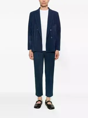 Issey Miyake Pleated Double-breasted Jacket