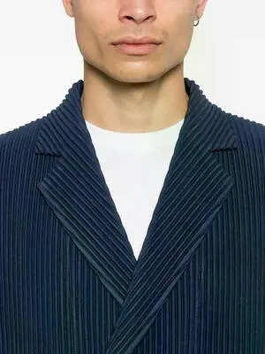 Issey Miyake Pleated Double-breasted Jacket