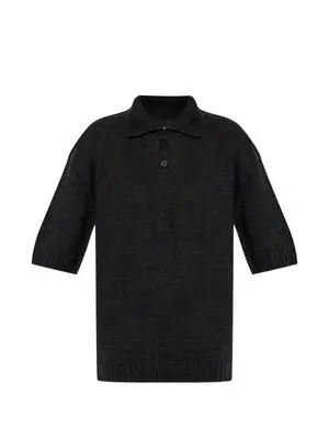 MAISON MARGIELA Gardening Hemp Buttoned Polo Shirt - Black