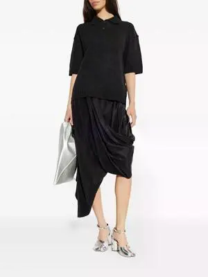 MAISON MARGIELA Gardening Hemp Buttoned Polo Shirt - Black
