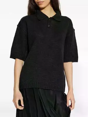 MAISON MARGIELA Gardening Hemp Buttoned Polo Shirt - Black