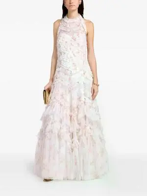 NEEDLE & THREAD Ruffled Floral-print Maxi Dress