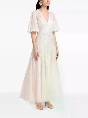 NEEDLE & THREAD Embellished Ruffled Midi Dress