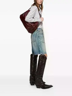Acne Studios Belted Distressed Denim Shorts