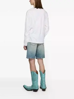 Acne Studios Belted Distressed Denim Shorts
