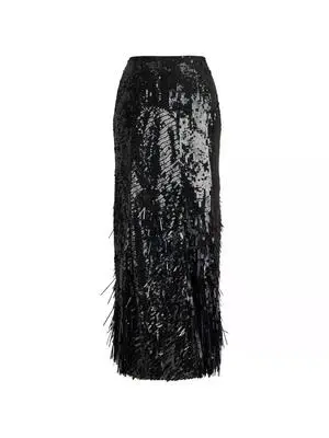 Ralph Lauren Sequin Fringed Midi Skirt
