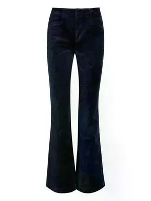 Paige Belt Loops Flared Trousers - Blue