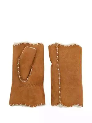 AGNELLE Alix Open-finger Gloves - Brown