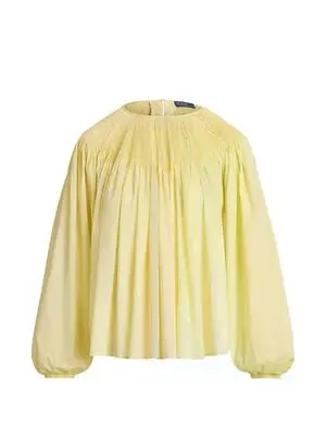 Polo Ralph Lauren Pleated Long-sleeve Blouse - Yellow