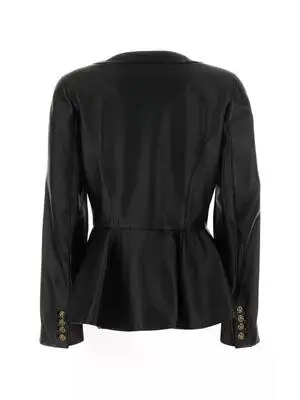 Chloé Button-front Peplum Leather Jacket