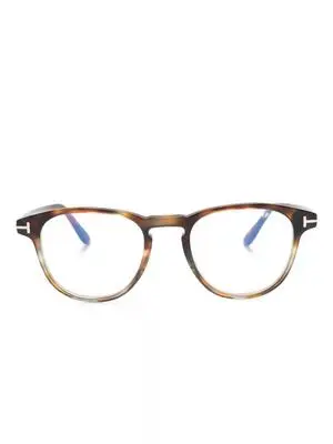 TOM FORD Round-frame Tortoiseshell-effect Glasses