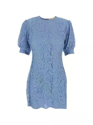 Michael Kors Puff-sleeve Lace Dress - Blue