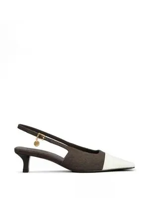 TOD'S Croc-effect Slingback Pumps - Brown