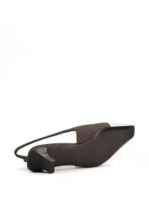 TOD'S Croc-effect Slingback Pumps