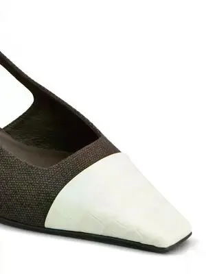 TOD'S Croc-effect Slingback Pumps