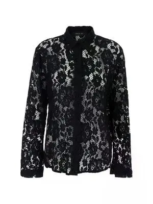 Federica Tosi Floral Lace Shirt - Black