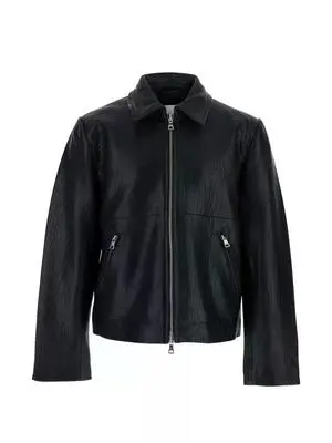 WON HUNDRED Zip Leather Jacket - Black
