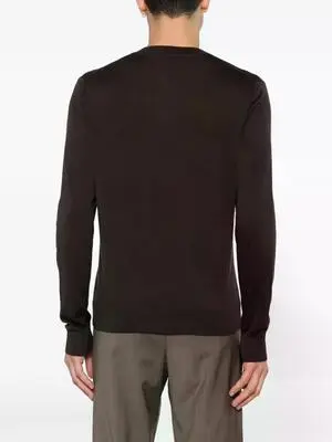 PAOLO PECORA V-neck Long-sleeve Sweater - Brown