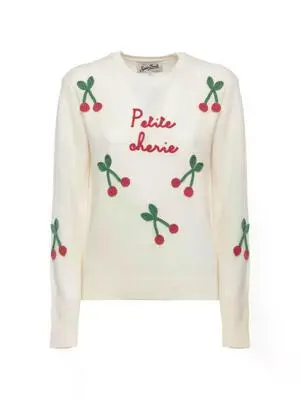 MC2 SAINT BARTH New Queen Embroidered Sweater - Neutrals
