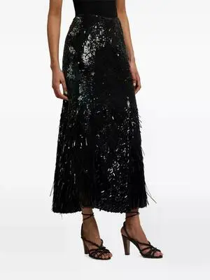 Ralph Lauren Sequin Fringed Midi Skirt