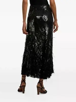 Ralph Lauren Sequin Fringed Midi Skirt
