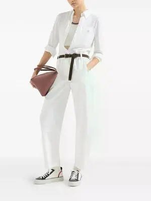 Brunello Cucinelli Elastic-waistband Trousers - White