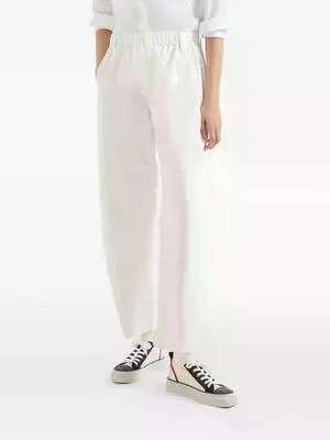 Brunello Cucinelli Elastic-waistband Trousers - White