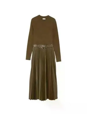 Simkhai Long-sleeve Pleated Dress - Green