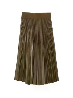 Simkhai Pleated Midi Skirt - Green