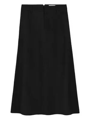 Ami A-line Midi Skirt - Black