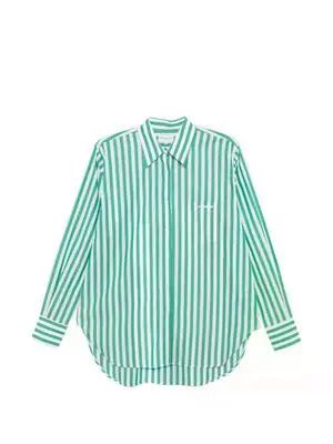 HUNZA G Stripe Embroidered Patch Shirt