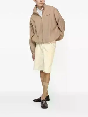 Acne Studios Distressed Denim Shorts With Splash Effect - Neutrals