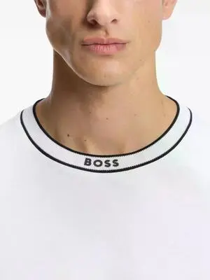 BOSS Cotton T-shirt With Logo Crew Neck - White