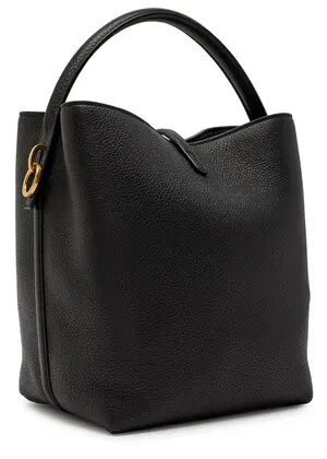 Saint Laurent Le 37 Grained Leather Bucket Bag - Black