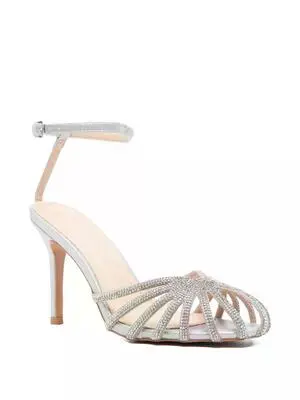 TWENTY FOURHAITCH Feola Crystal-embellished Heeled Sandals - Silver