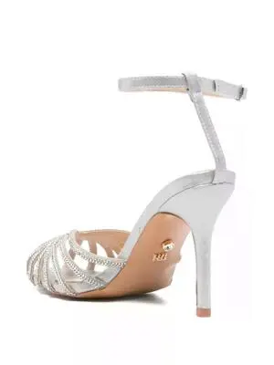 TWENTY FOURHAITCH Feola Crystal-embellished Heeled Sandals - Silver