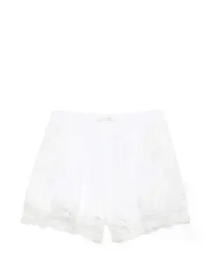 MAURIZIO BRASCHI Lace-trim Shorts - White