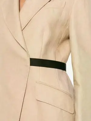 Max Mara Linen Blazer With Trim - Neutrals