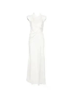 ELEH Twisted Halterneck Maxi Dress - White